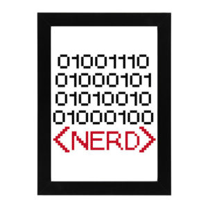 Binary NERD Cross Stitch Pattern - NERDpillo