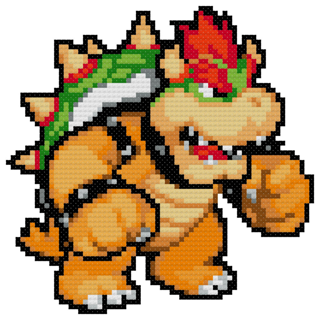 Bowser Cross Stitch Pattern - NERDpillo