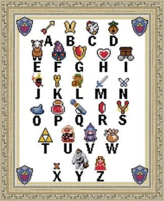 Zelda Alphabet Sampler Cross Stitch Pattern - NERDpillo